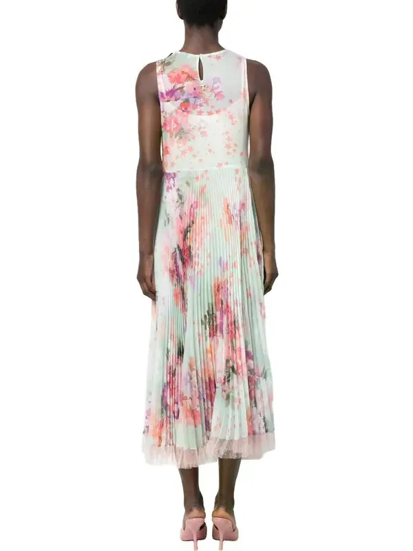 TWINSET Floral Pleated Midi Dress - Pink
