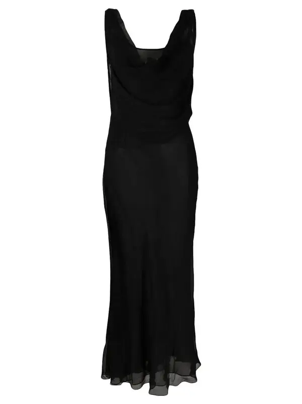 Christopher Esber Draped Silk Maxi Dress - Black