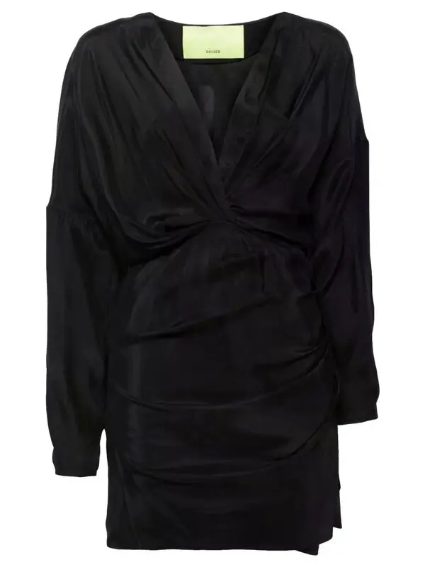 Gauge81 Asuka Drapped Silk Dress - Black