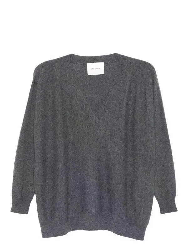 LISA YANG Kenny Cashmere V-neck Sweater - Grey