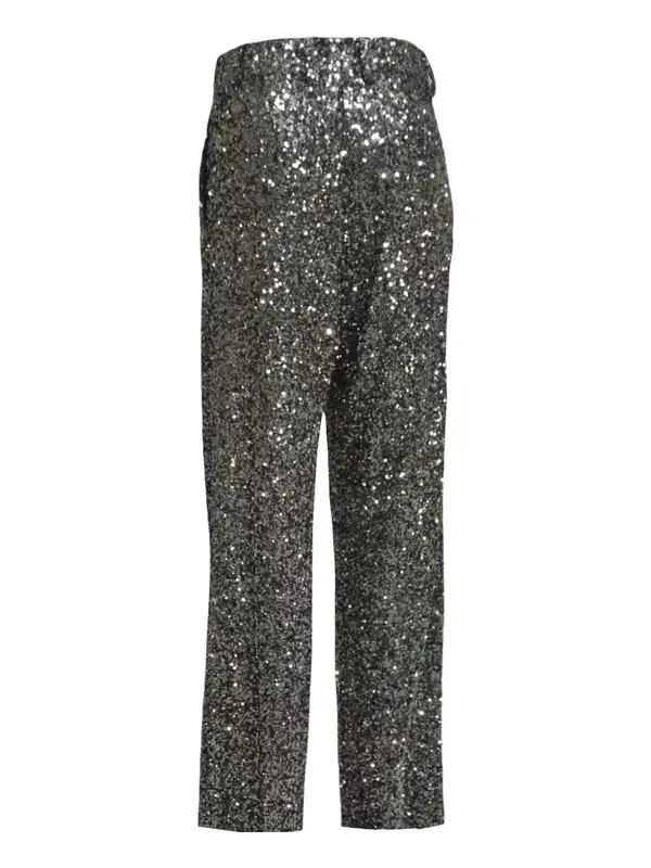 NINEMINUTES Sequin-embellished Trousers - Silver