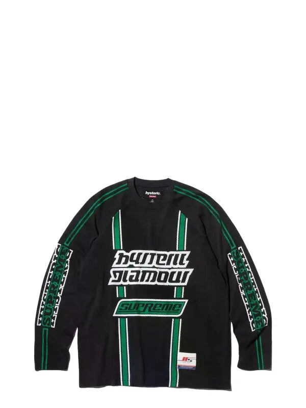 Supreme X Hysteric Glamour Logo Print Long Sleeve T-shirt - Black