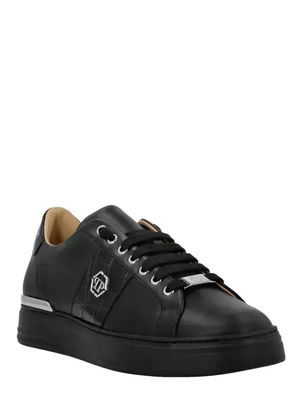 Philipp Plein Hexagon Low-top Sneakers With Logo Detail - Black