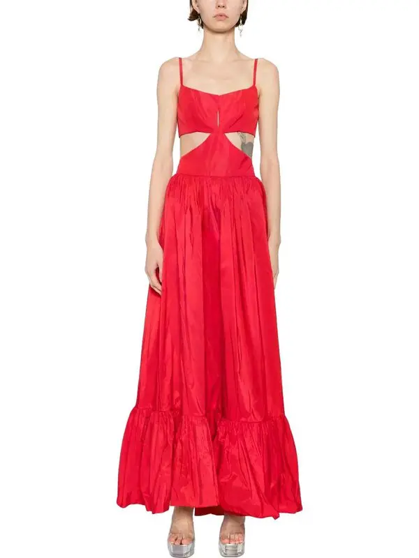 SAIID KOBEISY Taffeta Midi Dress - Red