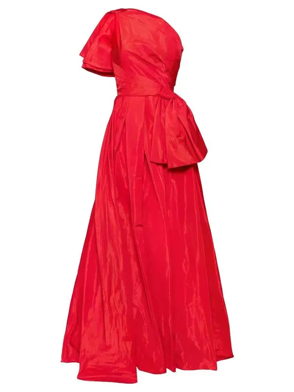 SAIID KOBEISY Off-shoulder Taffeta Gown With Bow Detail - Red