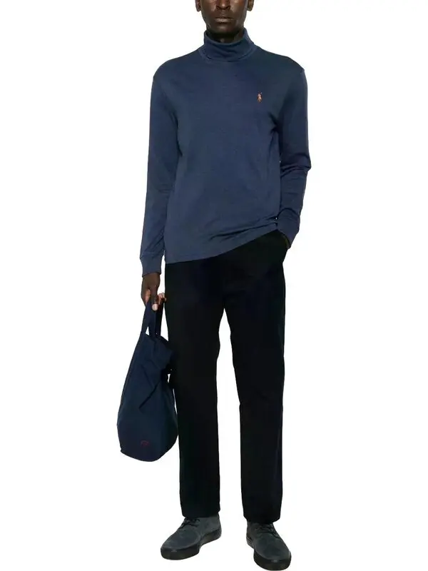 Polo Ralph Lauren Logo-embroidered Roll-neck Jumper - Blue