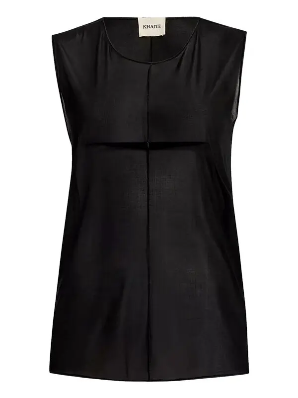 Khaite Sleeveless Top With Pleat Detail - Black