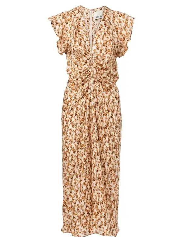 Isabel Marant Étoile Lyndsay Gathered Jacquard Midi Dress - Multicoloured
