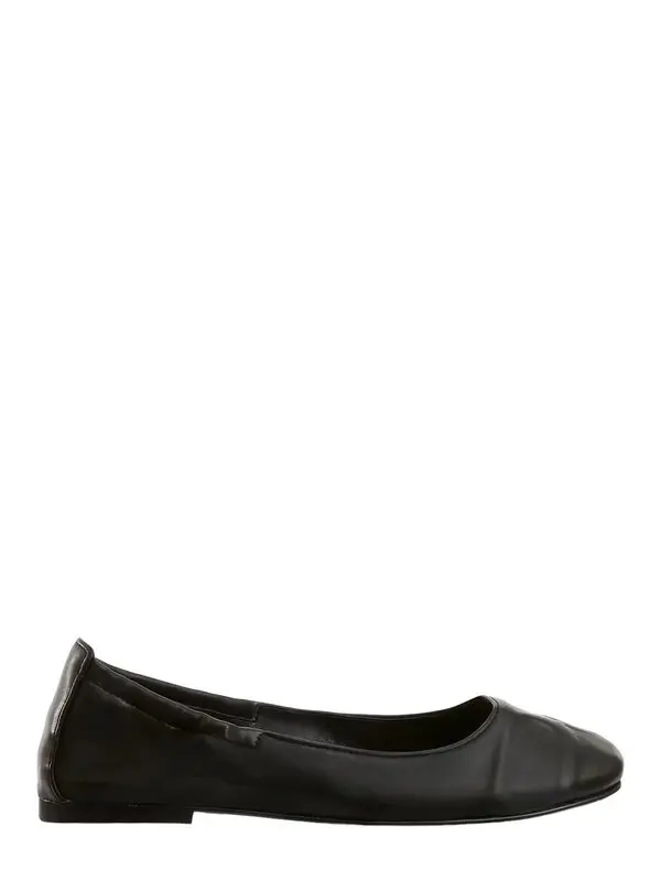 HOGL Daisy Leather Ballet Flats With Elasticated Trim - Black