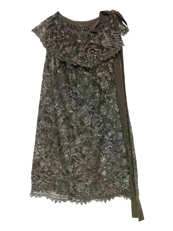 UMA WANG Sleeveless Lace Top - Brown