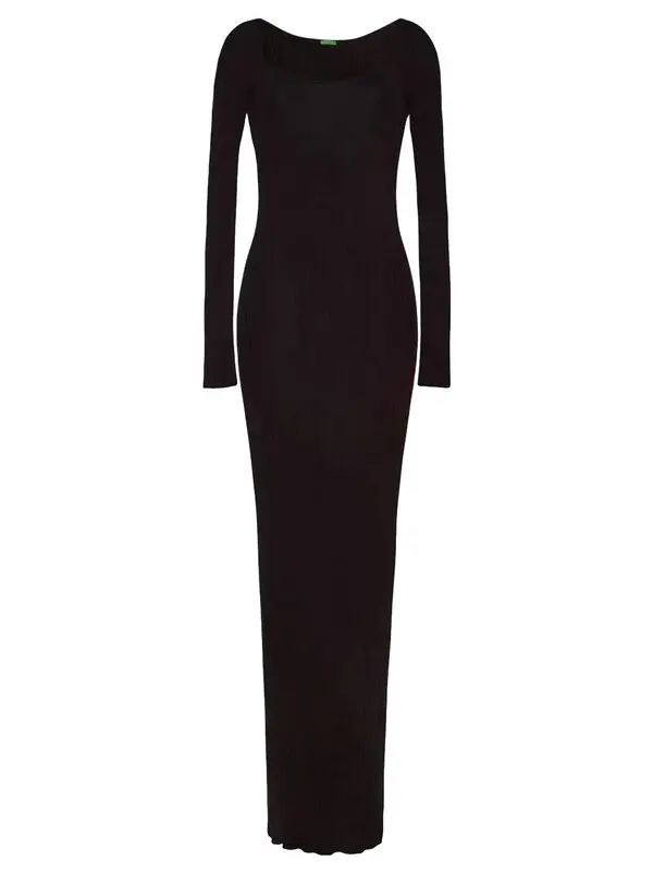 Adam Lippes Florentine Ribbed-knit Maxi Dress - Black