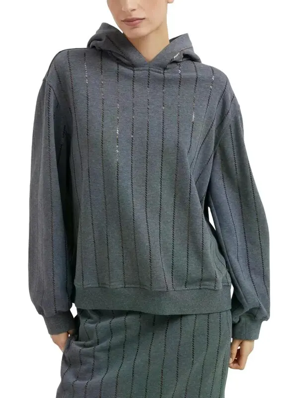 Brunello Cucinelli Sequin Embellished Hoodie - Grey