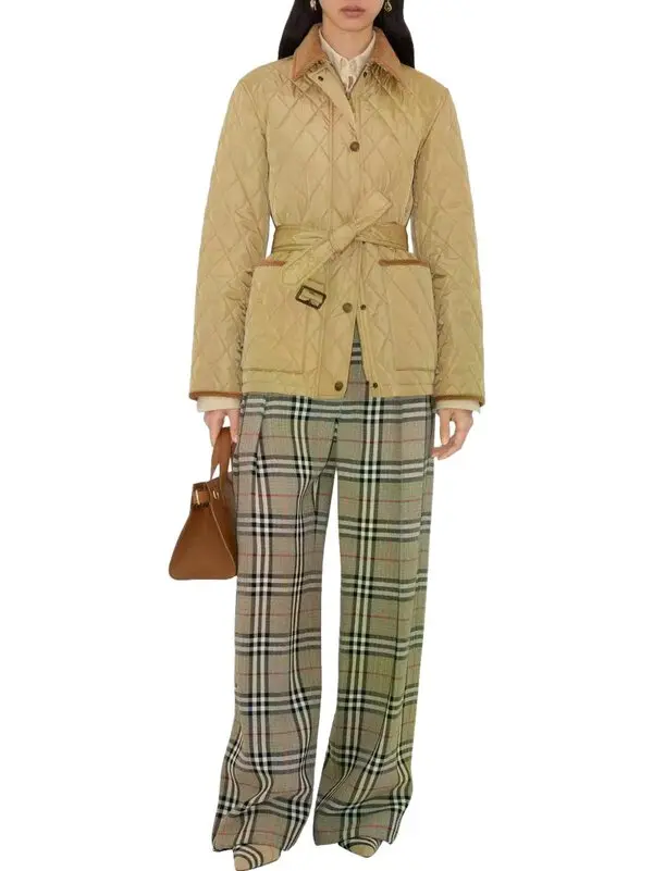 Burberry Quilted Belted Jacket - Neutrals