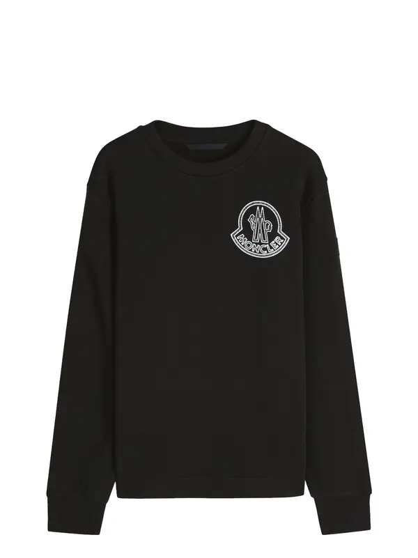 Moncler Badge Logo-print Cotton Sweatshirt - Black