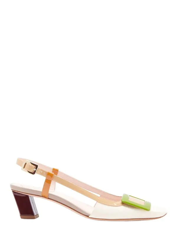 ROGER VIVIER Belle Vivier Patent Leather Slingback Pumps - Multi