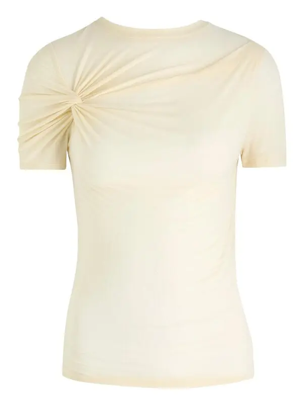 AGOLDE Lissa Twisted Stretch-jersey T-shirt - Ecru