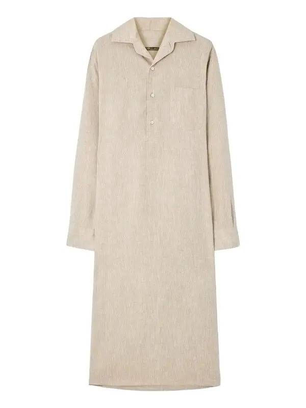 Loro Piana Lora Linen Midi Dress - Neutrals