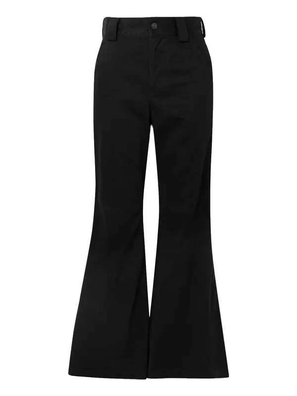 Balenciaga Organic Cotton-twill Flared Trousers - Black