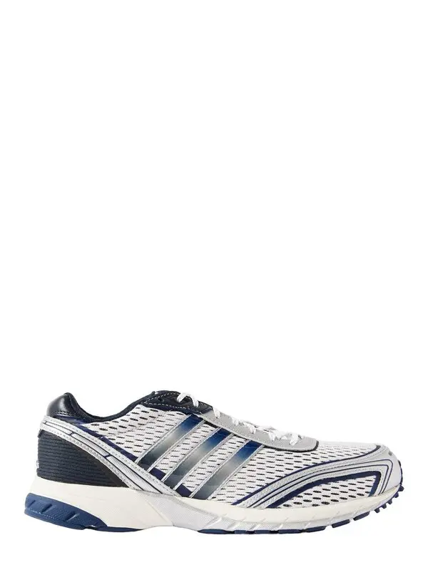 ADIDAS ORIGINALS Sporty & Rich Adizero Adios Rubber And Leather-trimmed Mesh Sneakers - Blue