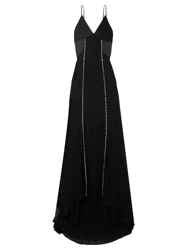 Givenchy Embellished Silk-satin, Silk-chiffon And Silk-lace Gown - Black