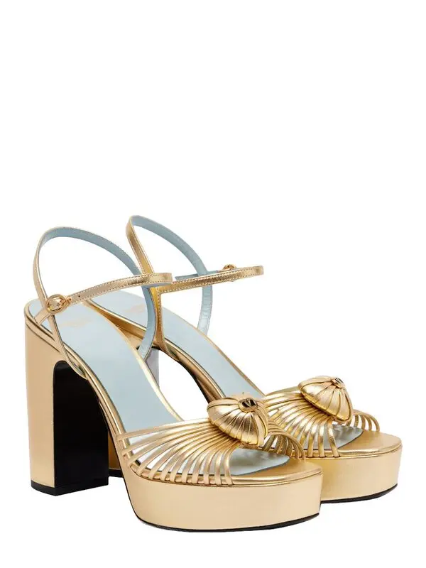 Valentino Garavani Royal Platform Sandals - Gold