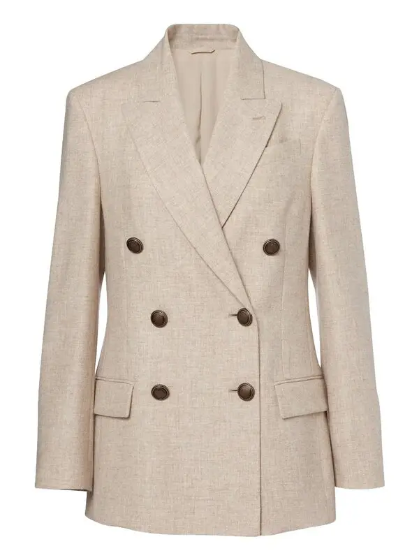 Brunello Cucinelli Wool And Cashmere Blazer - Beige