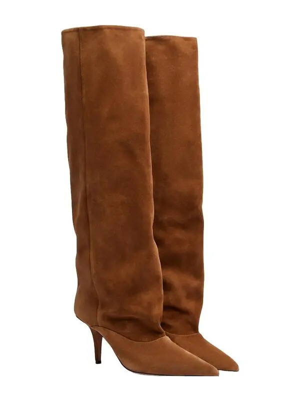 Paris Texas Suede Knee-high Boots - Brown