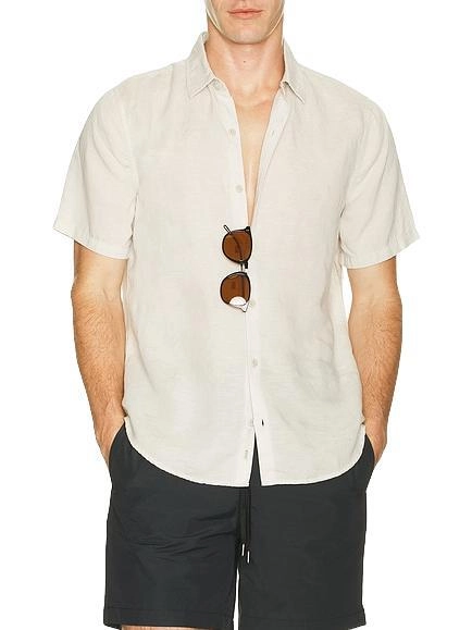 Onia Jack Air Linen Shirt - Stone