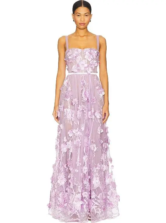 BRONX BANCO Anastasia Maxi Dress - Lavender