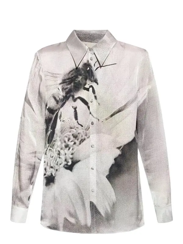Tory Burch Graphic Print Button-front Shirt - Grey