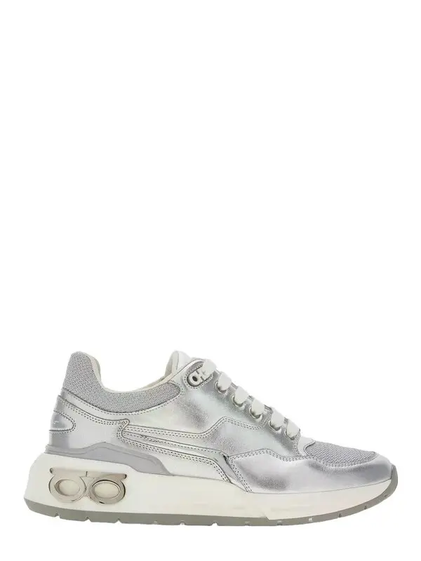 FERRAGAMO Leather Sneakers - Silver