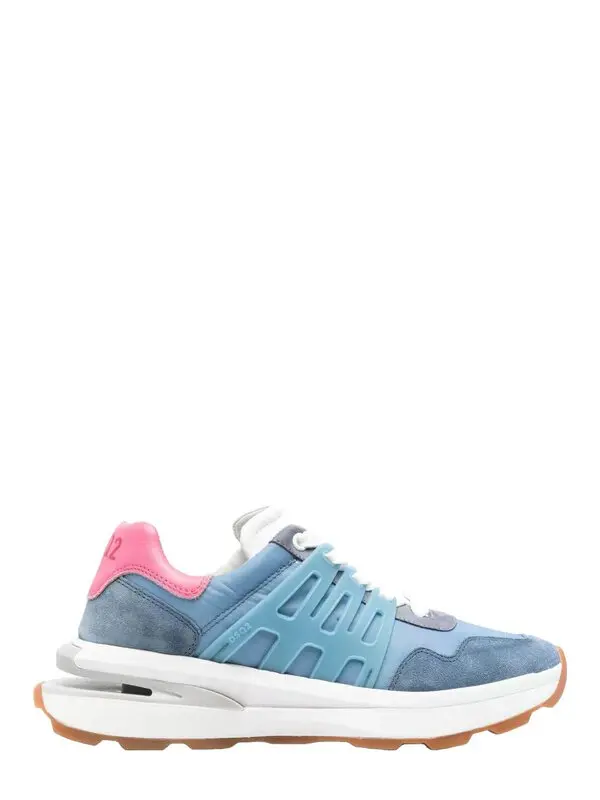 Dsquared2 Panelled Calf Leather And Suede Sneakers - Blue