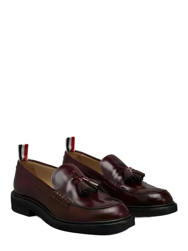 Thom Browne Burgundy Tassel Detail Loafers - Red