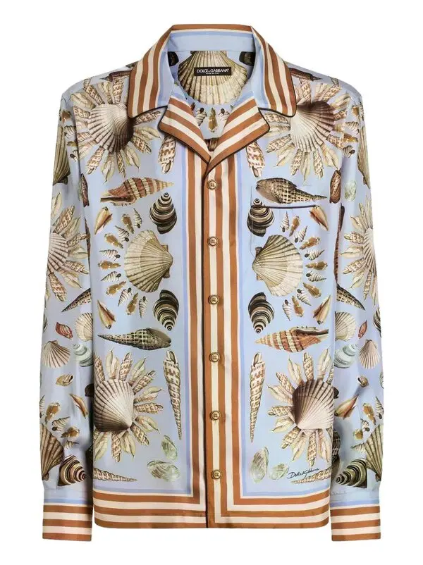 Dolce & Gabbana Shell-print Shirt - Blue