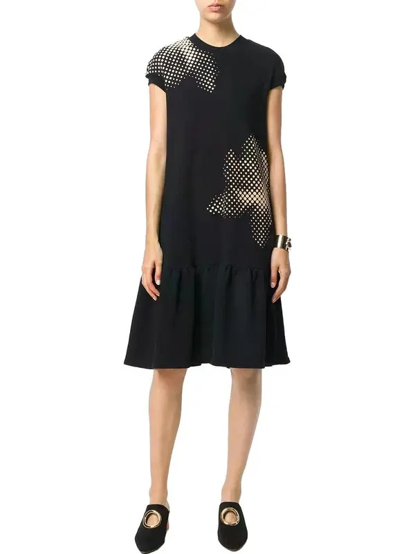 IOANA CIOLACU Cotton Blend T-shirt Drop Waist Dress - Black