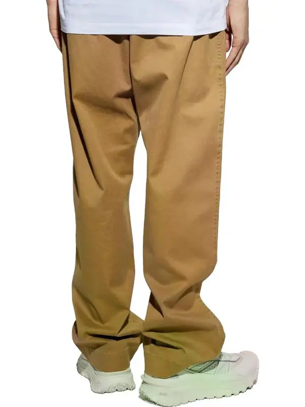 Moncler Cotton-blend Straight-leg Trousers - Neutrals