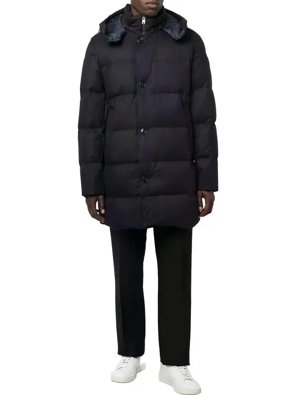 Woolrich Quilted Down Parka Coat - Blue