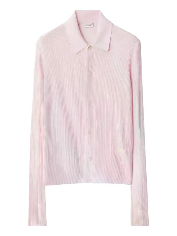 Burberry Ribbed Knit Cardigan - Pink