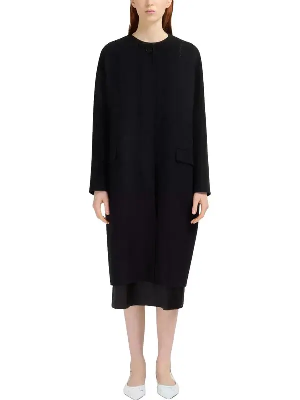 Marni Logo-embroidered Coat - Black