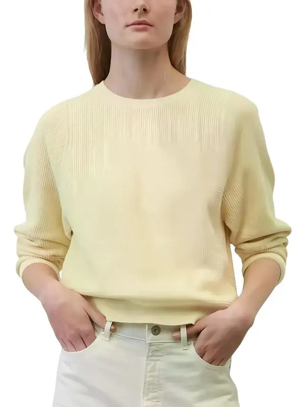 Marc O'polo Textured Crew-neck Sweater - Yellow