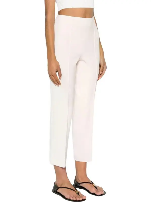 Peserico Slim-fit Cropped Trousers In Powder - Pink