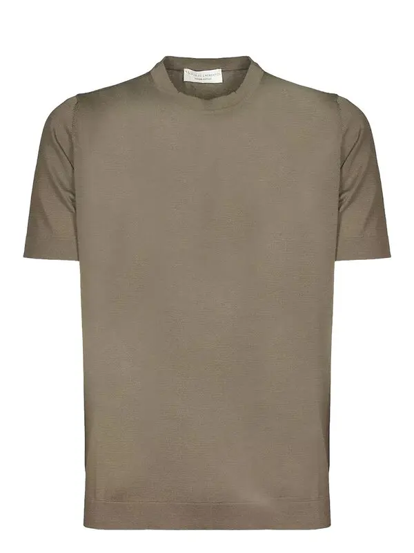 FILIPPO DE LAURENTIIS Cotton Crew Neck T-shirt - Brown