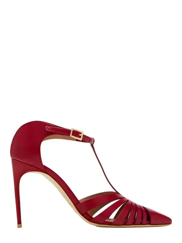 MALONE SOULIERS 90mm Jennifer T-bar Pumps - Red