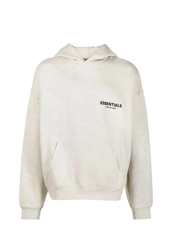 Fear Of God Logo-print Cotton-blend Hoodie - Grey