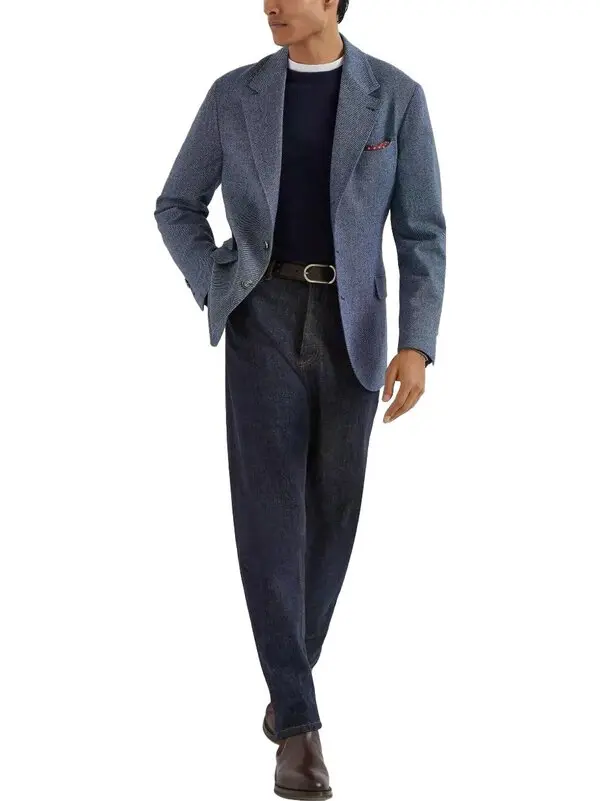Brunello Cucinelli Cavallo Wool-blend Blazer - Blue
