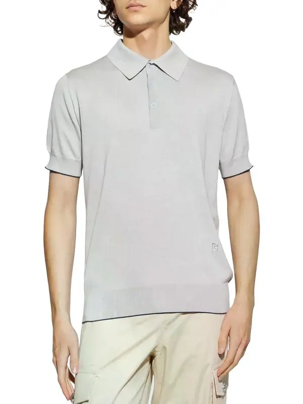 Balmain Shortsleeved Polo Shirt - Grey