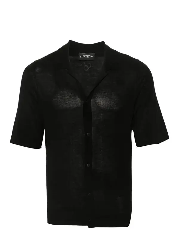 BALLANTYNE Fine-knit Short-sleeved Shirt - Black