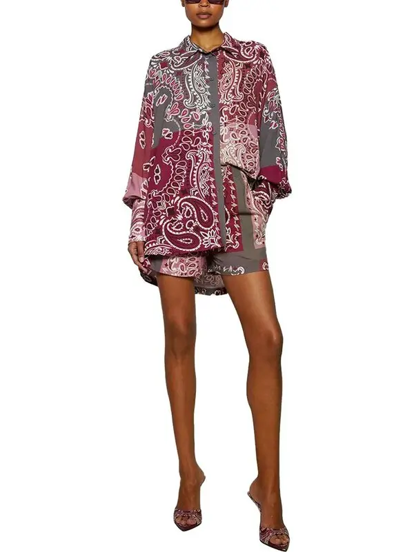 Attico Paisley Print Shorts - Red