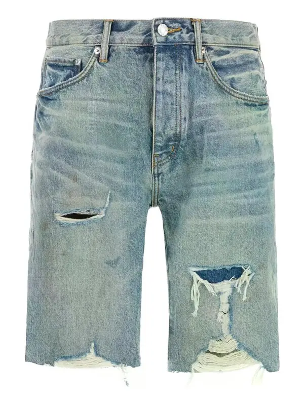 PURPLE BRAND Distressed Denim Shorts - Blue