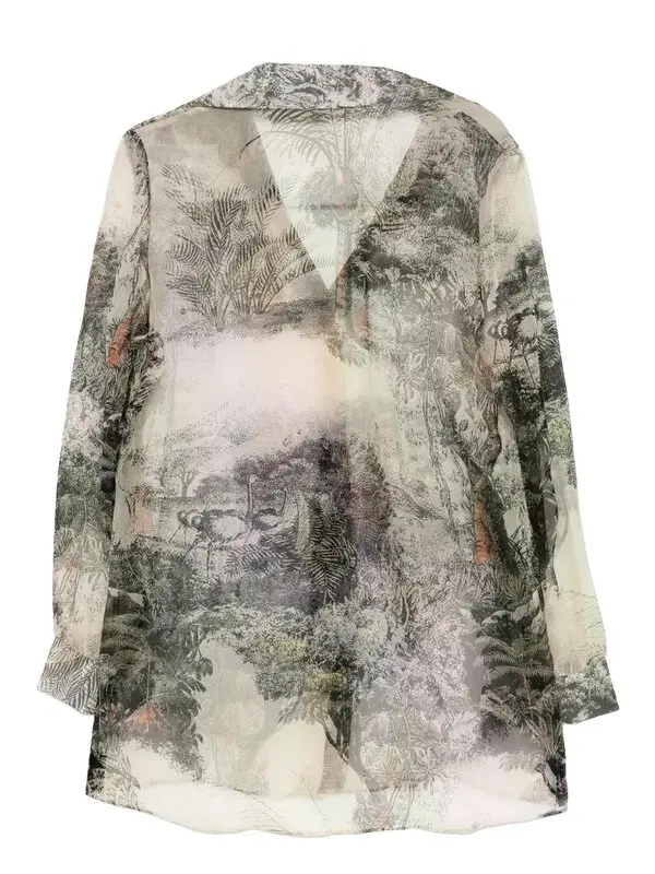 ISABEL SANCHIS Landscape Print Shirt - Neutrals